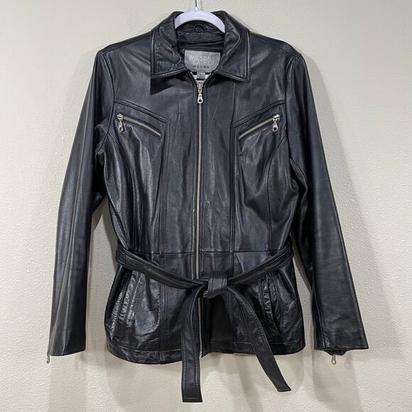 Wilsons Leather | Jackets & Coats | Wilson Maxima Womens Black Belted ...